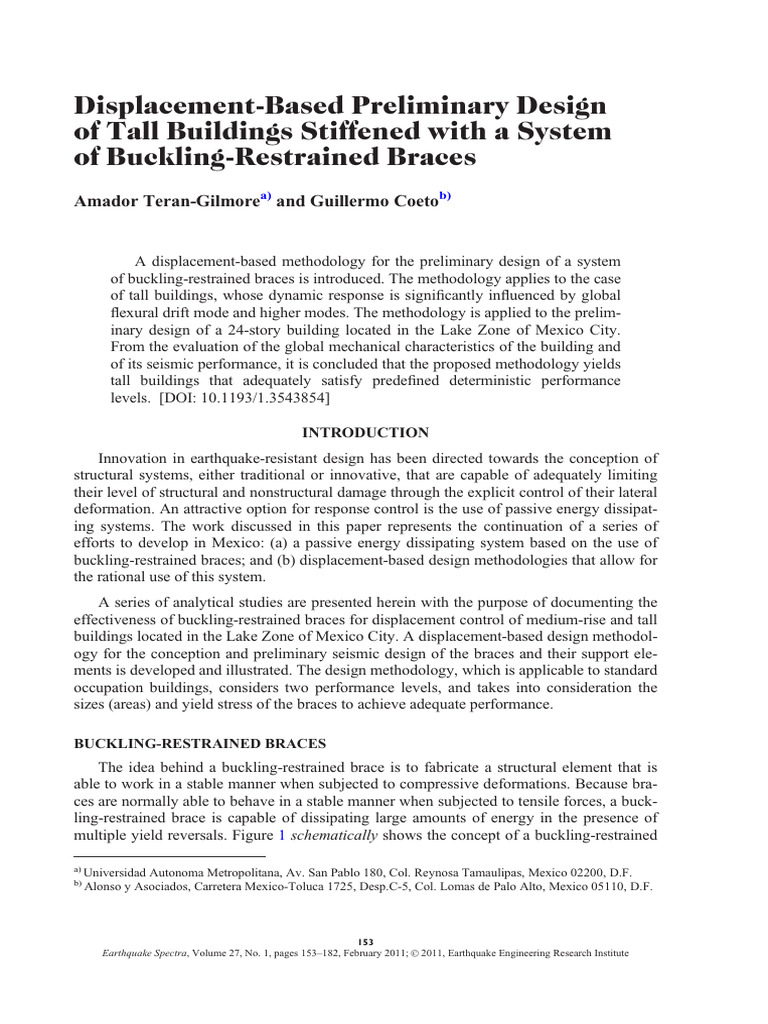 Teran Gilmore - Displacement-Based Preliminary Design of Tall Buildings Stiffened with a System ...