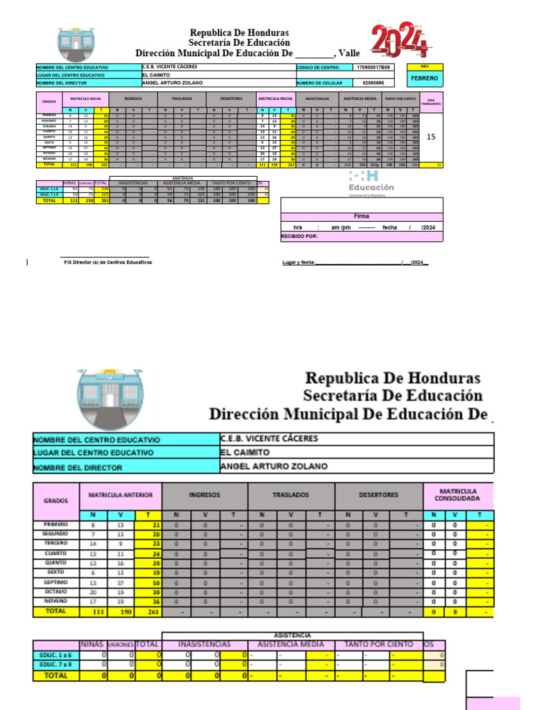 Parte - Mensual - 2024 1 A 9 | PDF