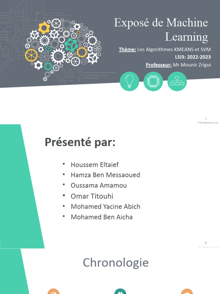 Algorithmes KMEANS et SVM en ML | PDF | Machine à vecteurs de support | Apprentissage automatique