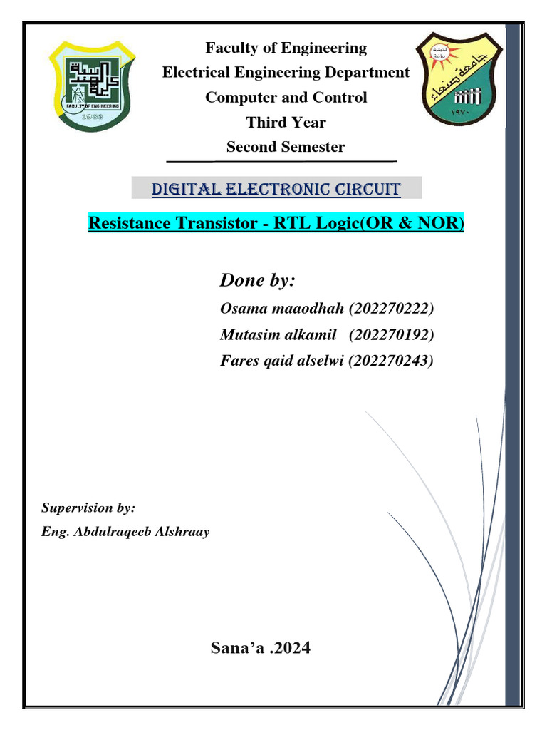 RTL or Nor | Download Free PDF | Logic Gate | Electronic Circuits