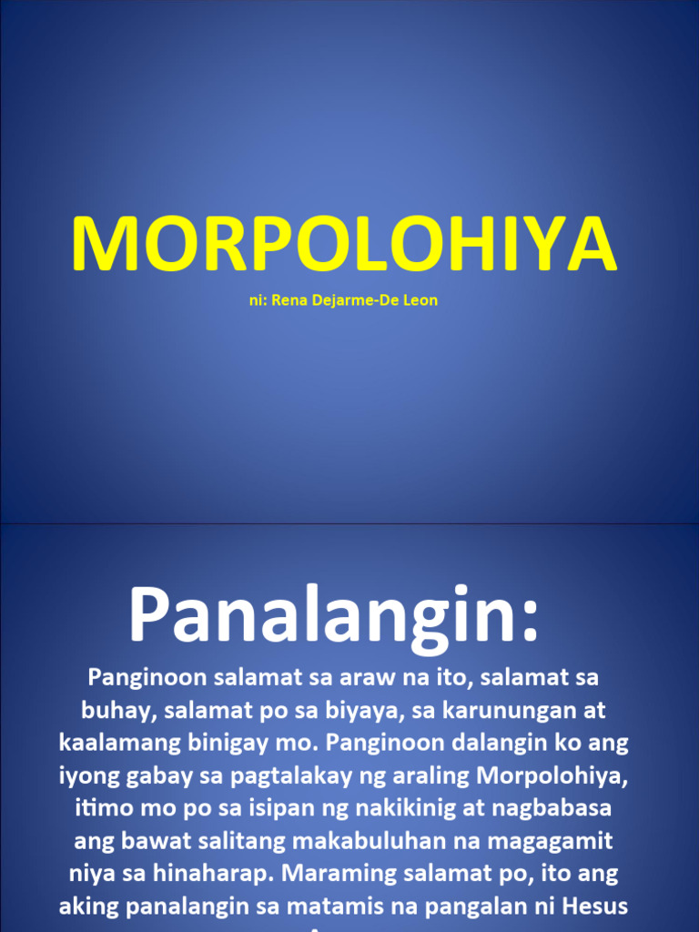 Morpolohiya 201108111545 | PDF