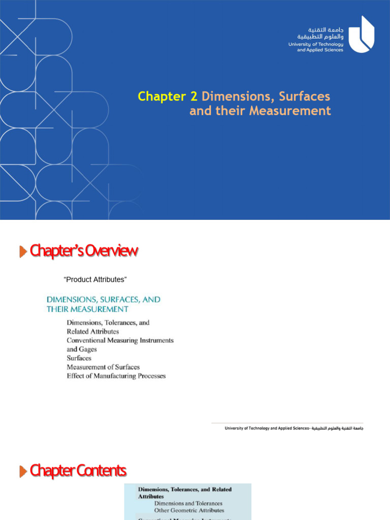 Chp.2 Dimensions, Surfaces and Their Measurement | PDF | Accuracy And ...
