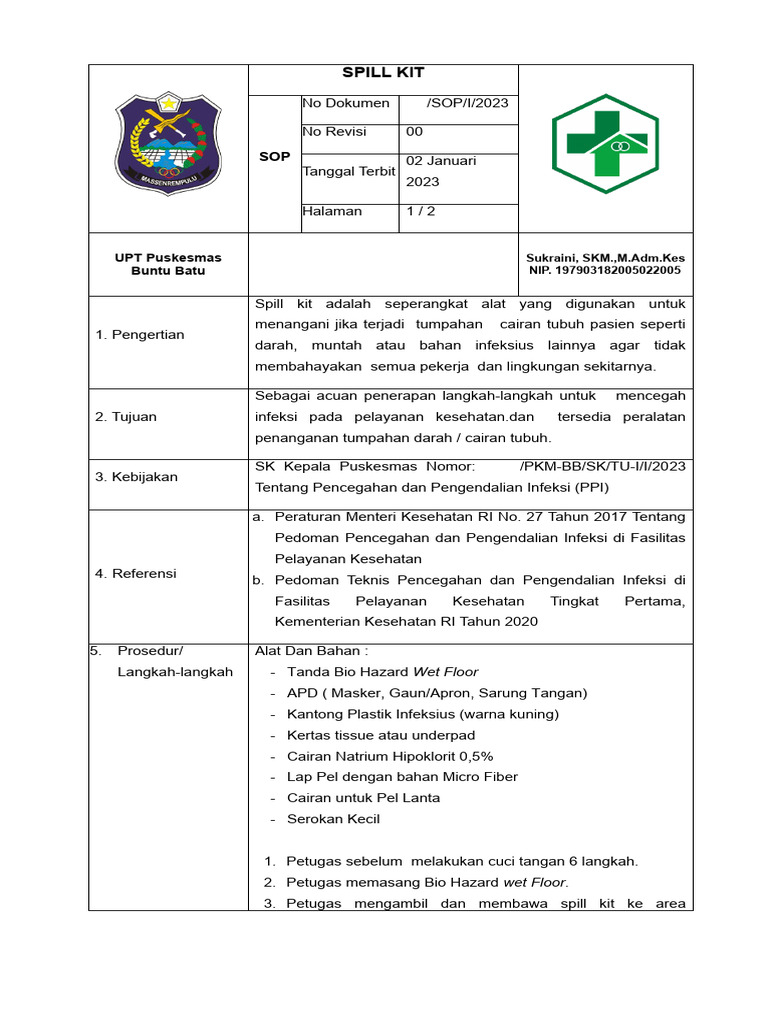 5.5.3 Sop Spill Kit | PDF