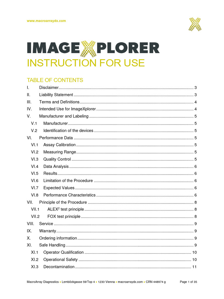 11 Ifu 01 en 15 Imagexplorer Ifu | PDF | Verification And Validation ...