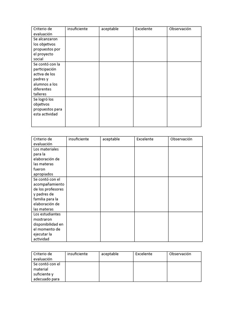 Criterio de evaluación correccion tabla | PDF | Evaluación | Aprendizaje