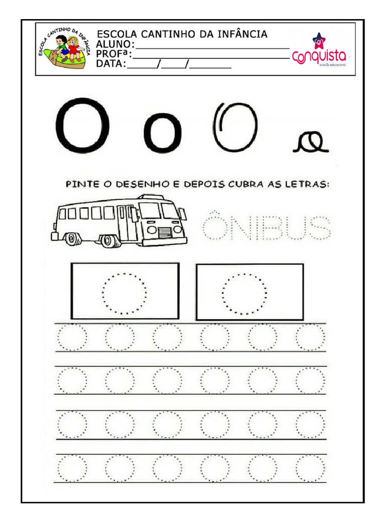 Atividade Letra O Caderno | PDF