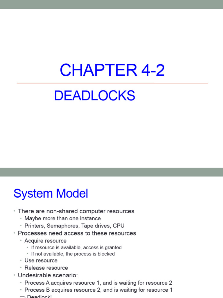Deadlock Management in Systems | PDF | Process (Computing) | Computer Programming
