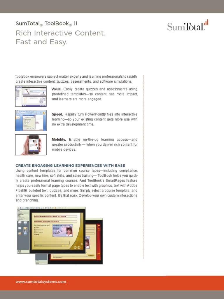 SumTotal Toolbook 11.0 | PDF | Educational Assessment | Educational ...