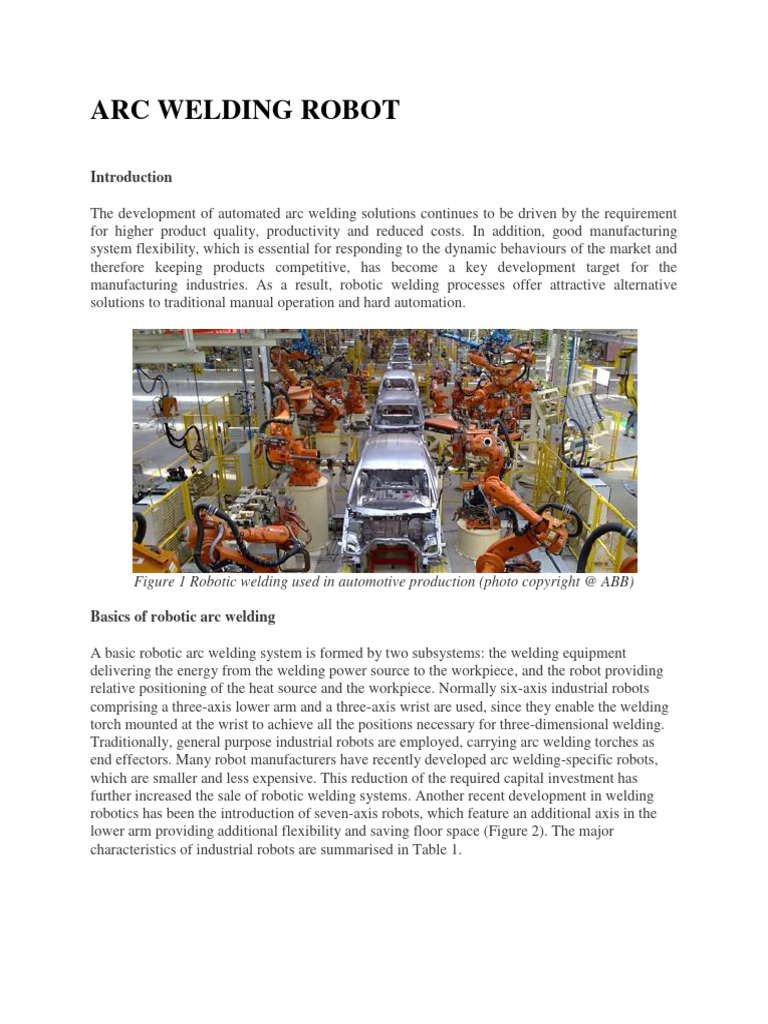 ARC WELDING ROBOT Assignment | PDF | Welding | Construction