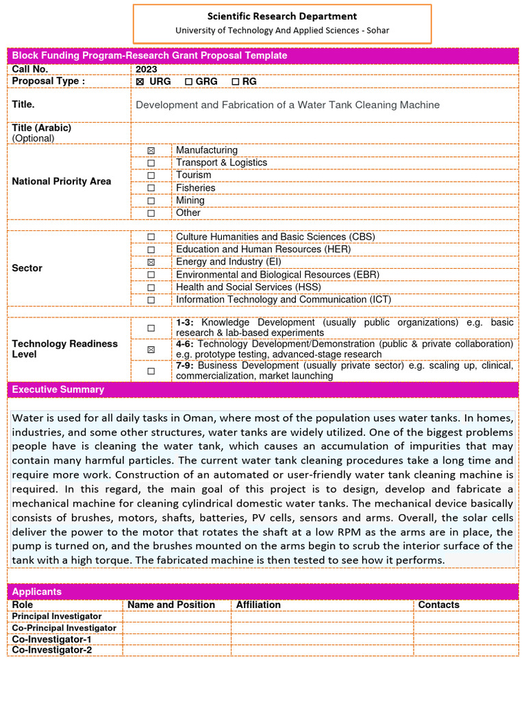 BFP Template 2023-URG | PDF | Water | Machines