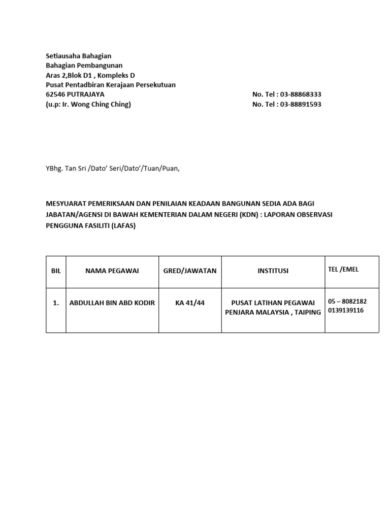 Borang Pengesahan Kehadiran | PDF