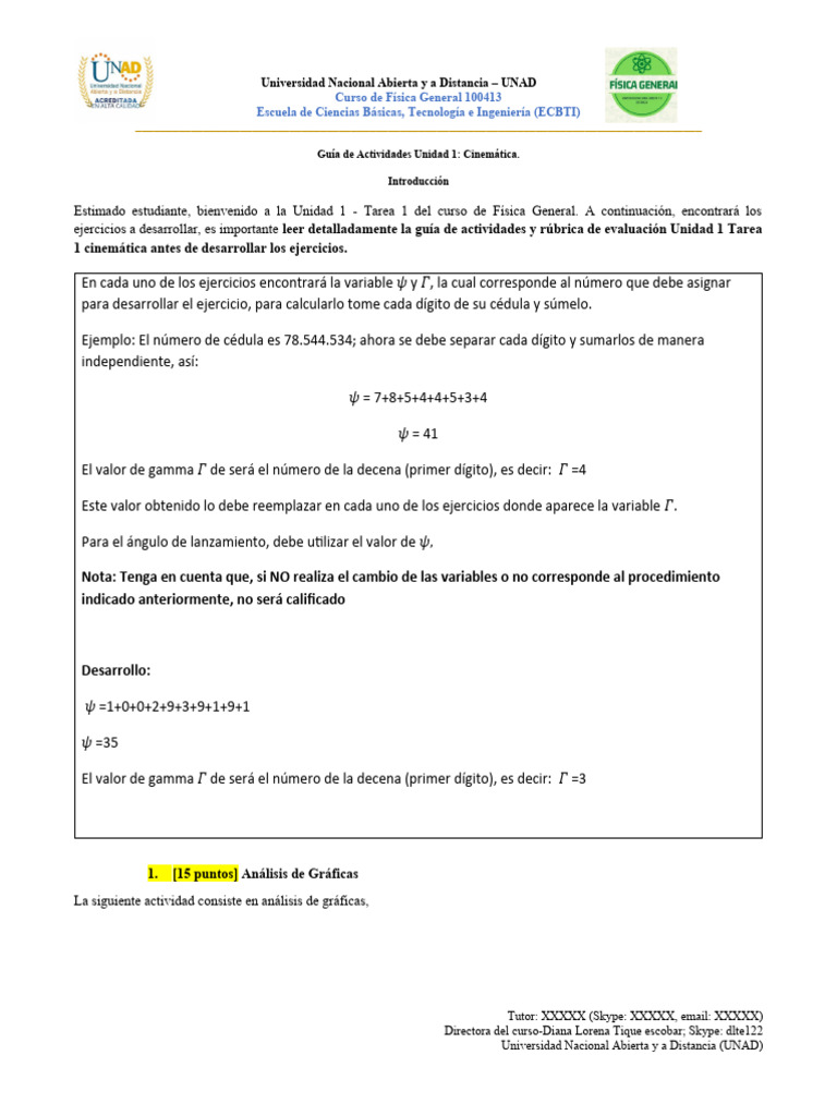 Anexo 1-Tarea 1 Cinematica | PDF | Aceleración | Velocidad