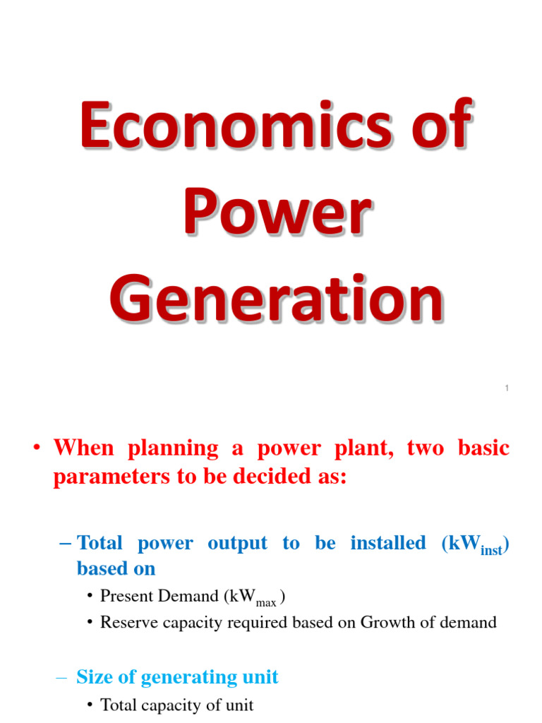 FINAL - Economics of Power Generation - 9th February 2024 | PDF | Depreciation | Power Station