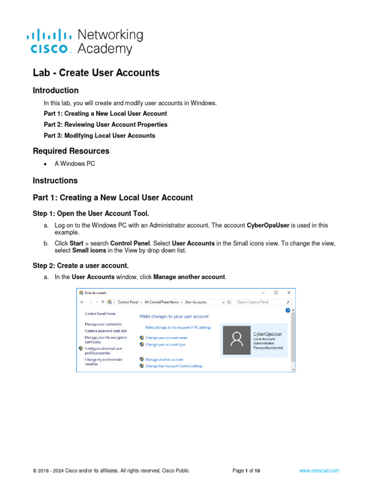 Lab 2.2 - Create User Accounts - Docx-P.nam | PDF | User (Computing) | Password