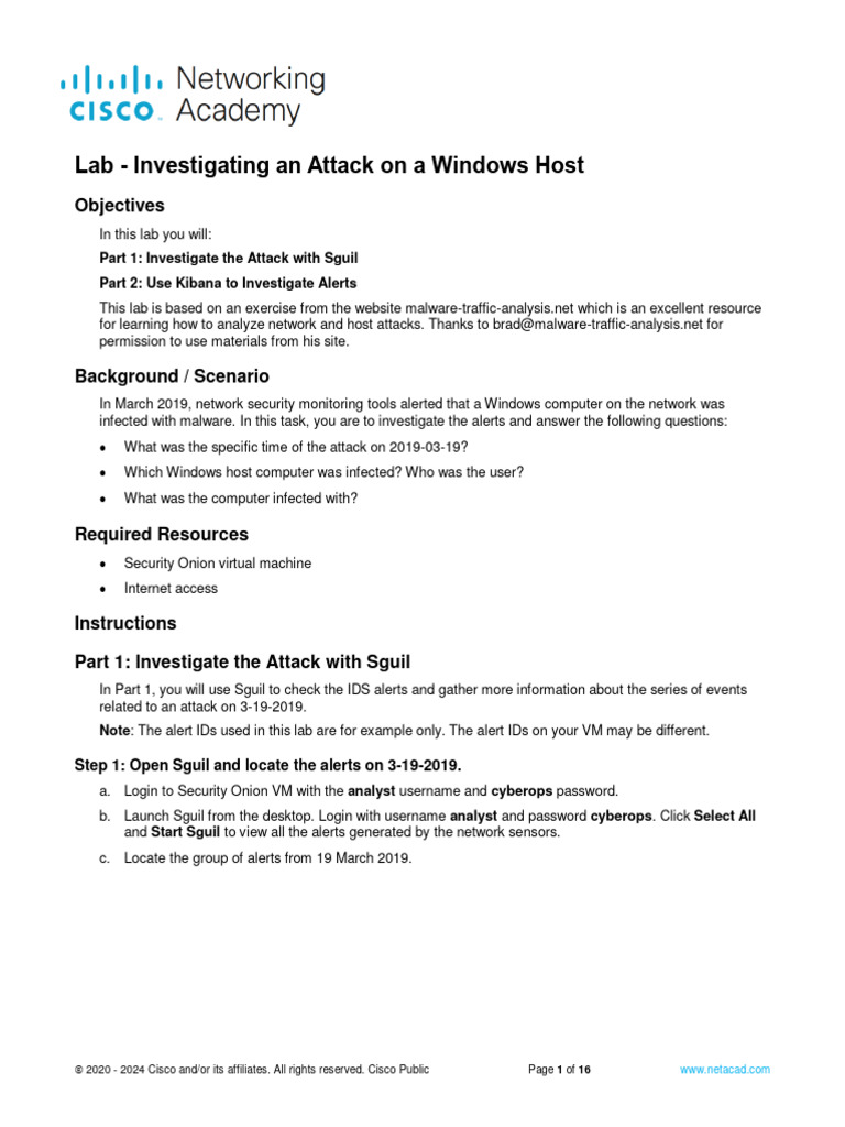 Windows Host Attack Investigation Lab | PDF | Domain Name System | Port ...