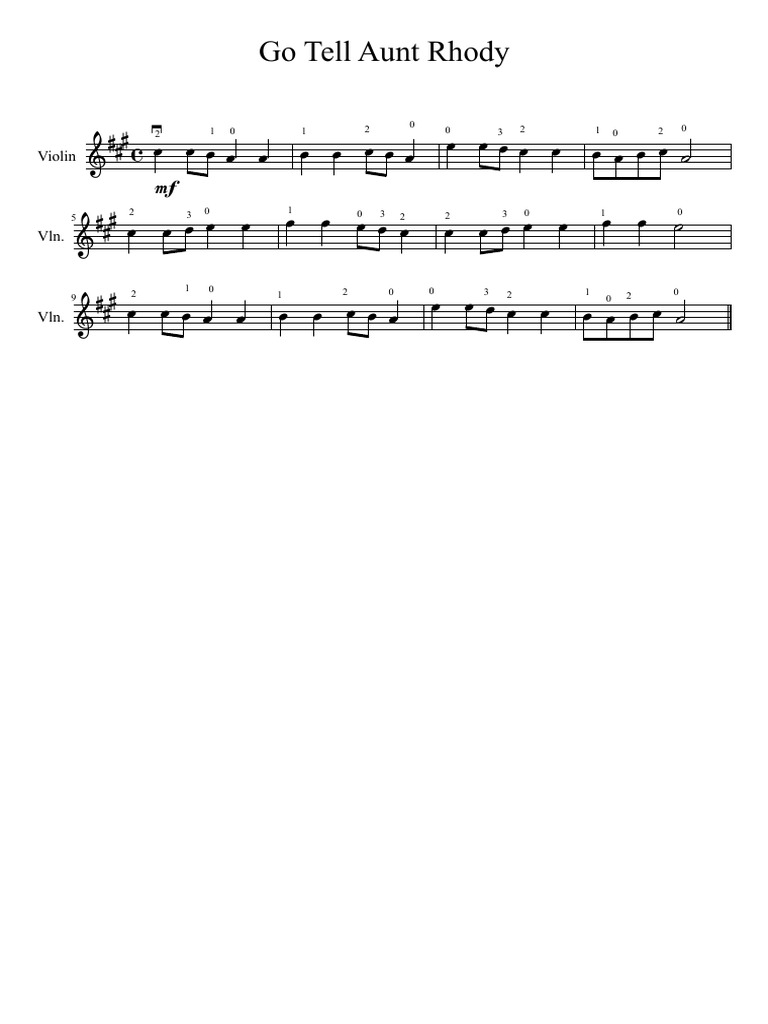 Go Tell Aunt Rhody | PDF