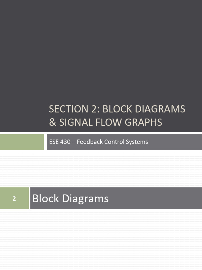 Section 2 Block Diagrams & Signal Flow Graphs | PDF | Applied ...