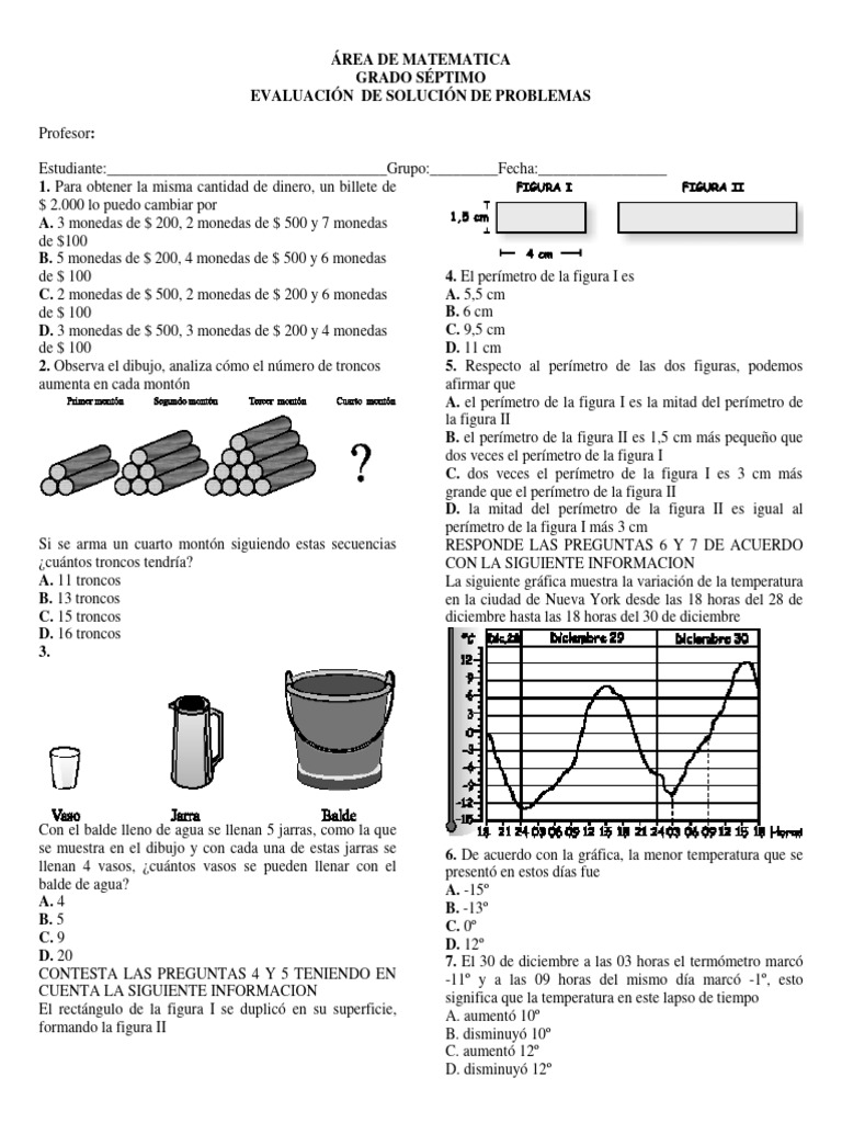 Practiquemos de Solucion de Problemas Grado 7 Version 2 | PDF