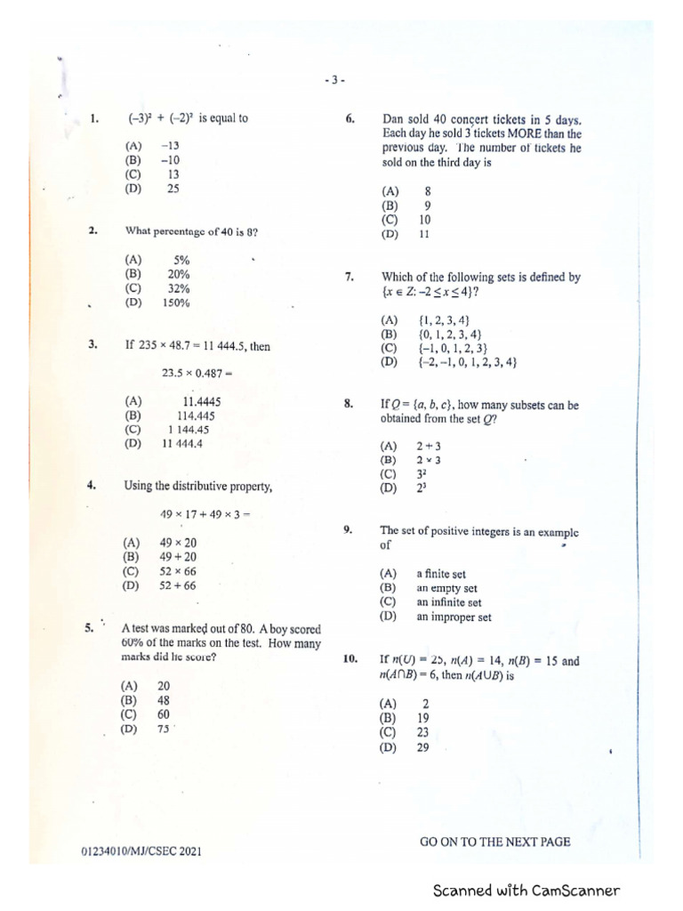 2021 - Mathematics Paper 1 - May - June 2021 | PDF