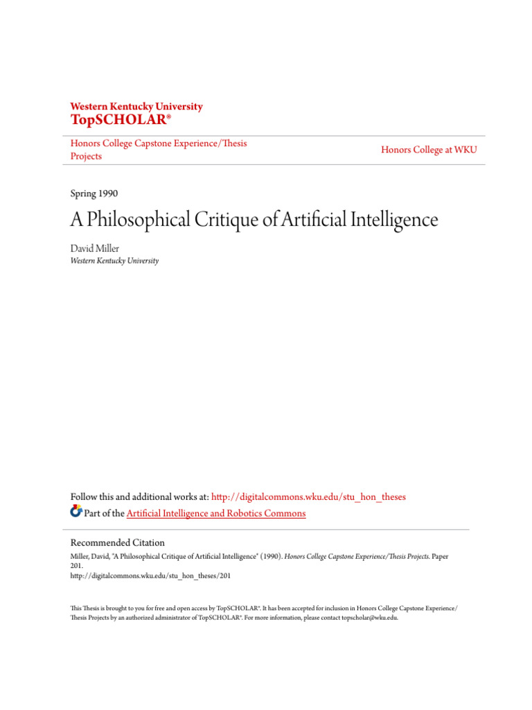 Artificial Intelligence, A Critique | PDF | Artificial Intelligence ...