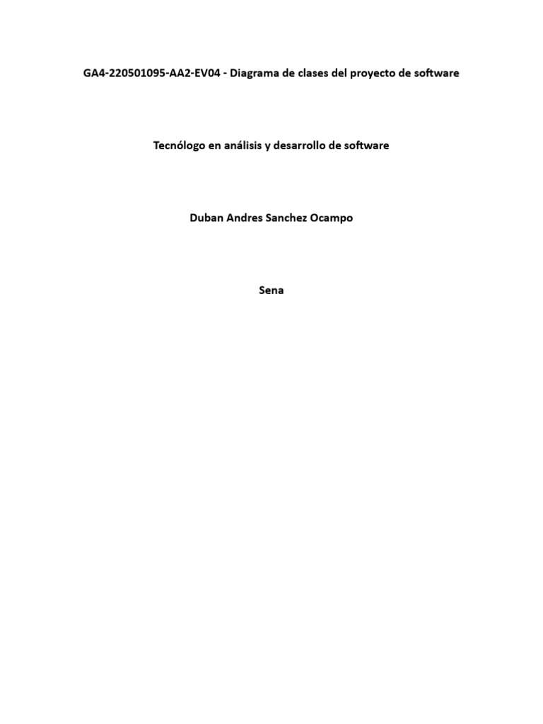 GA4-220501095-AA2-EV04 Diagrama de Clases Del Proyecto de Software | PDF | Software | Ingeniería ...