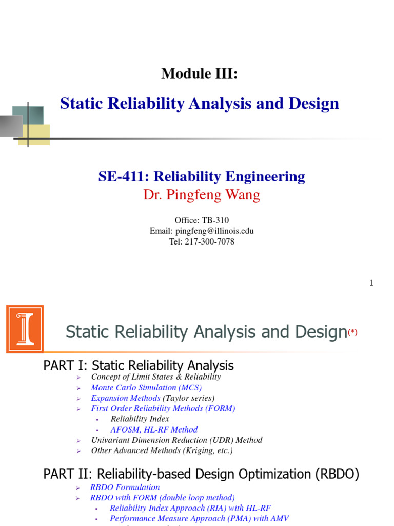 Module III - Static Reliability Analysis and Design | PDF | Reliability Engineering | Monte ...