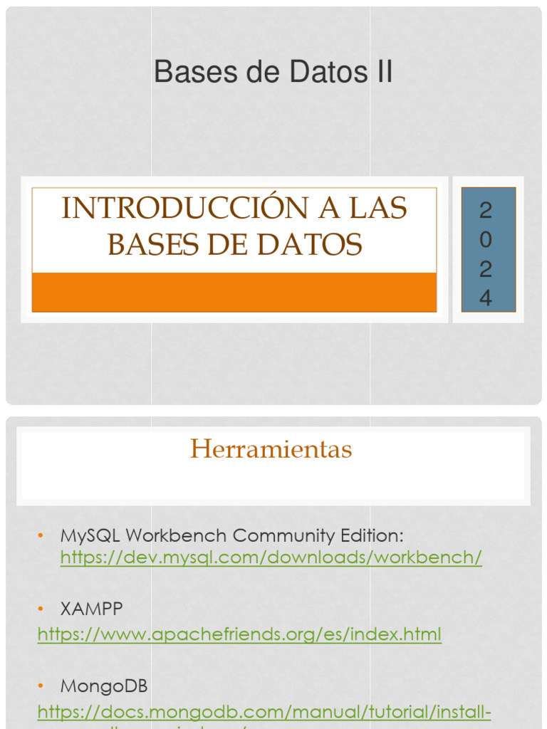 Clase 01 - Introducción - BasesDeDatos | PDF | Bases de datos | Lenguaje de programación