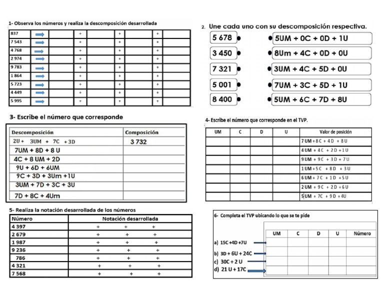 Practica de Composicion y Descomposicion | PDF
