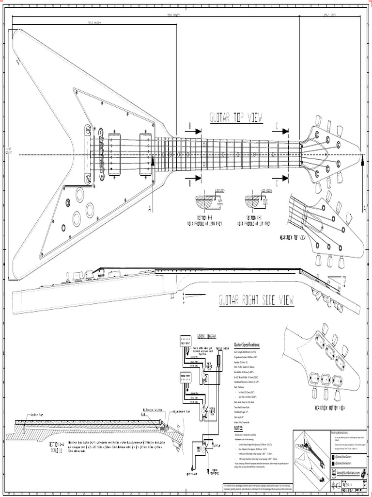 Guitar Specifications and Printing Guide | PDF | Guitars | Chordophones