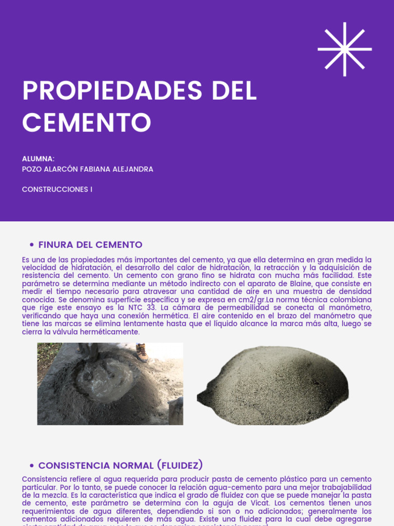Propiedades Del Cemento | PDF | Cemento | Líquidos