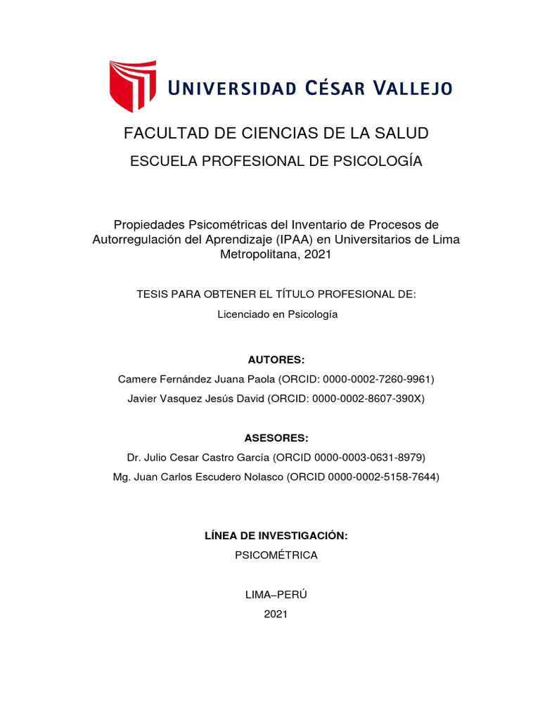 Camere FJP-Javier VJD-SD | PDF | Validez (Estadísticas) | Sicología