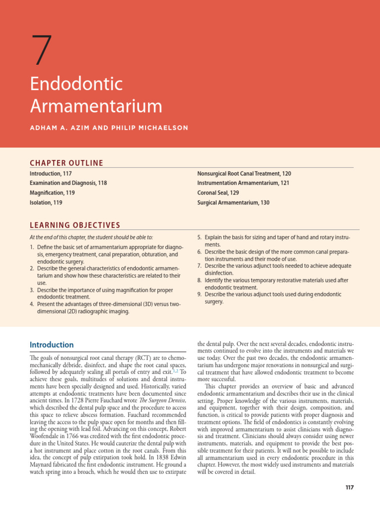 Overview of Endodontic Armamentarium | PDF | Dentistry | Tooth