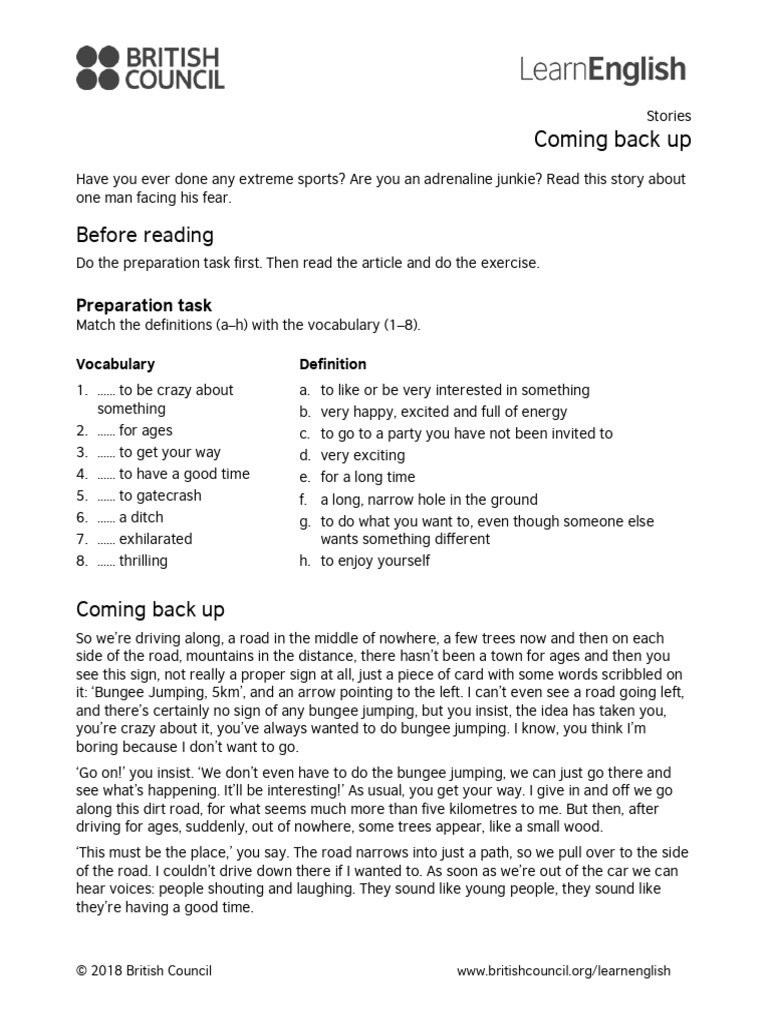 Coming Back Up - B. 2 | PDF