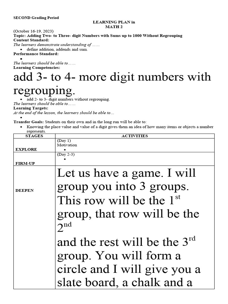 Adding Two - To Three - Digit Numbers With Sums Up To 1000 Without Regrouping | PDF | Cognitive ...