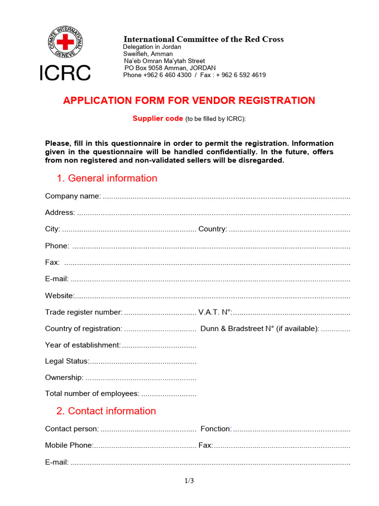 Application Form For Vendor Registration | PDF | Business | Economies