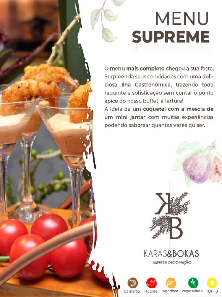 A5 Menu Supreme Com Ilha Gastronômica | PDF