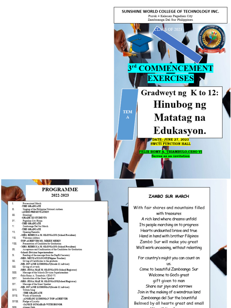 PROGRAMME GRADUATION 2023 2 Ness | PDF | Song Structure | Musical Forms