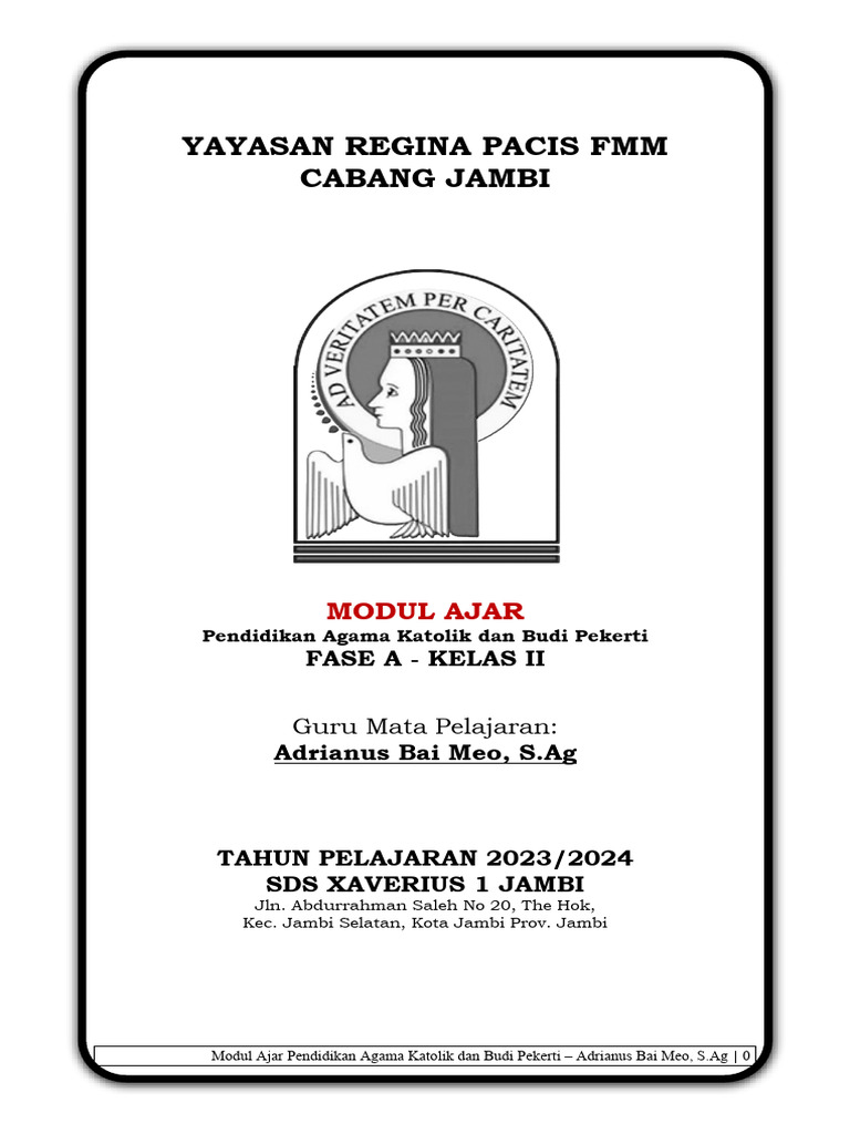 Modul Ajar Agama Katolik-FASE A Kelas 2 | PDF