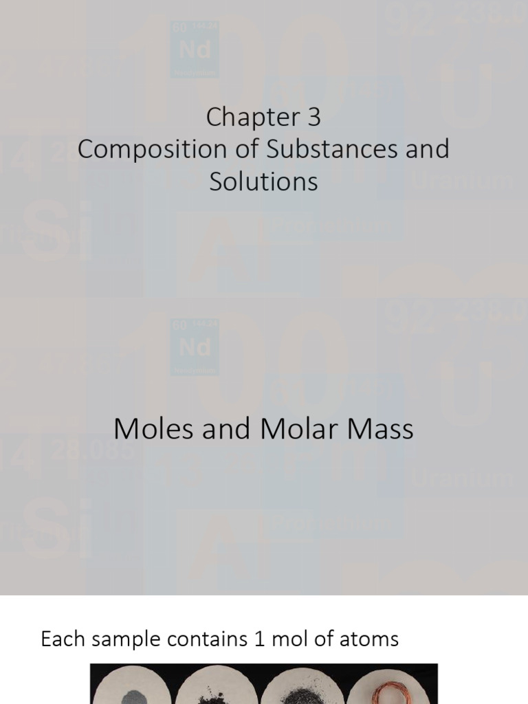 Chapter 3 Lecture | PDF | Mole (Unit) | Concentration