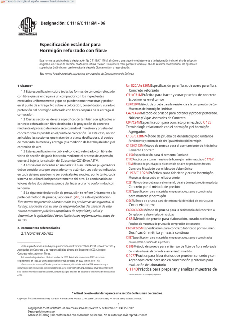 ASTM C1116.en - Es | PDF | Hormigón | Cemento