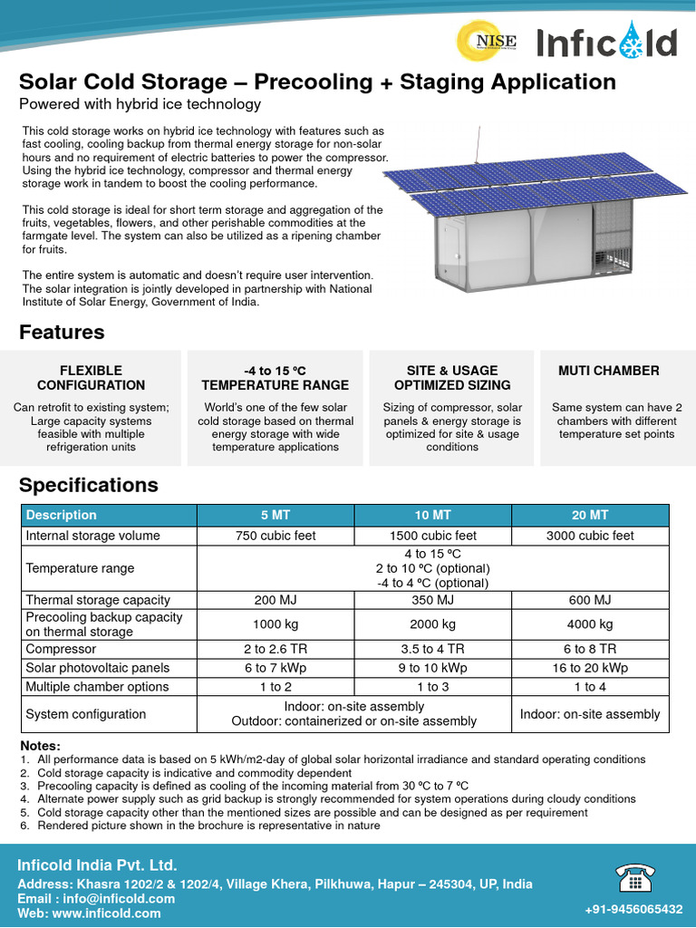 Precooling & Staging Solar Cold Storage | PDF | Solar Energy ...