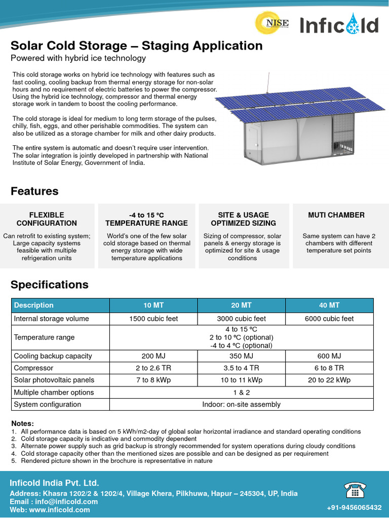 Staging Solar Cold Storage | PDF | Solar Energy | Refrigeration