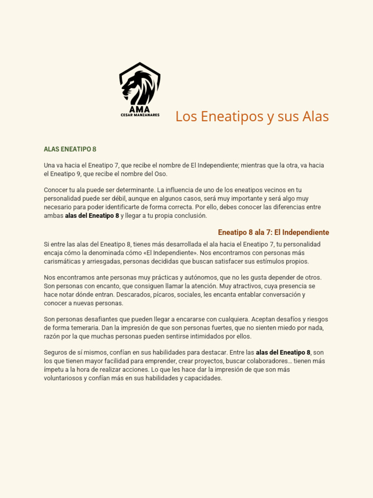 Los Eneatipos y Sus Alas | Descargar gratis PDF | Eneagrama de la ...
