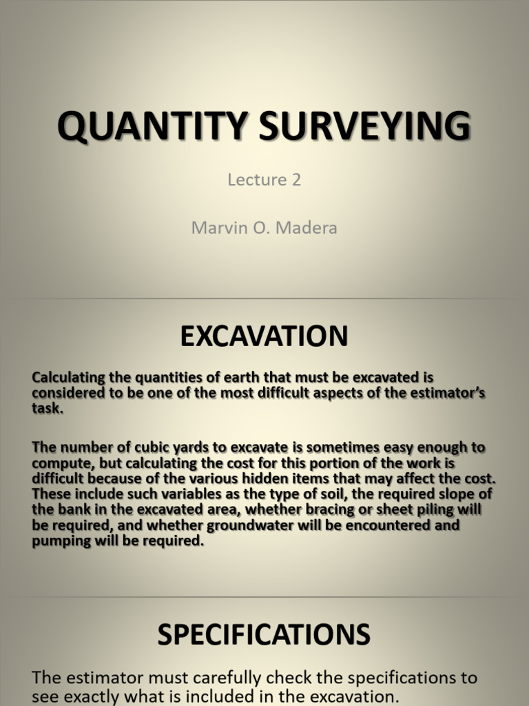 QUANTITY SURVEYING Lecture 2 - PDF | PDF | Electrical Wiring