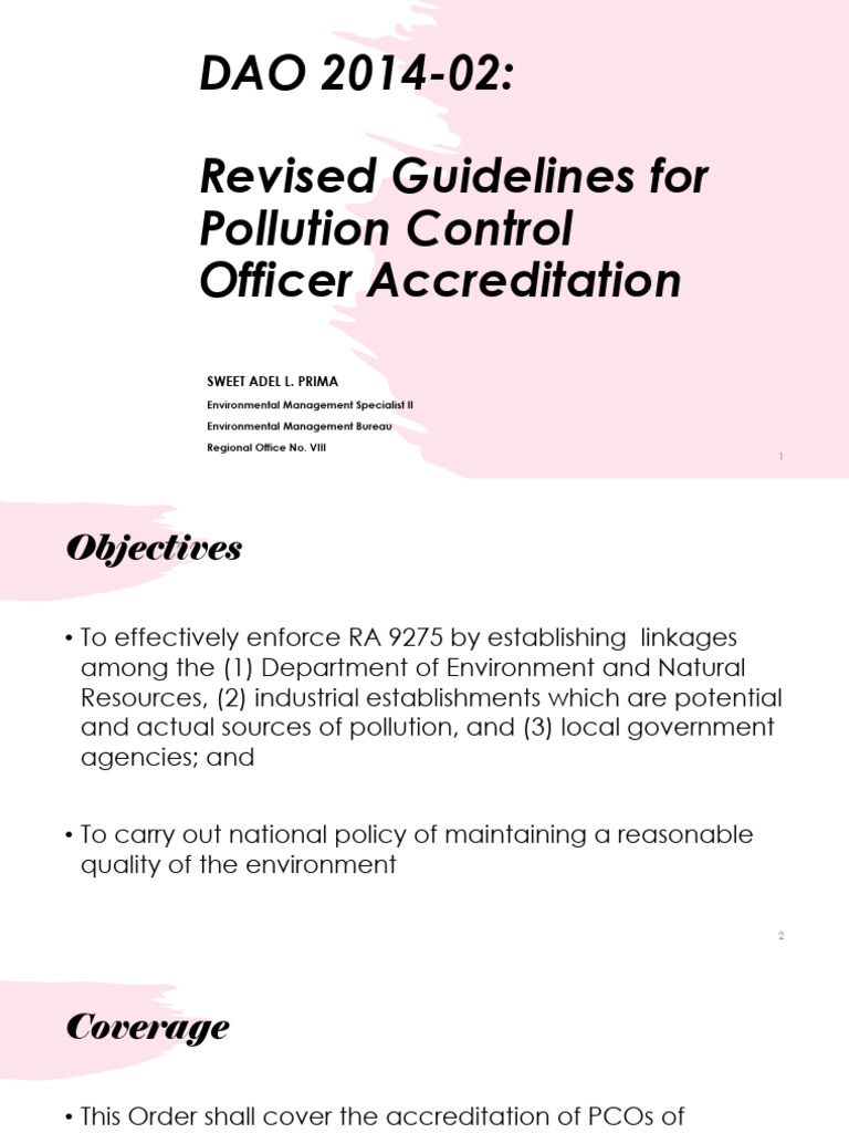Pollution Control Officer Guidelines | PDF | Waste | Sewage Treatment