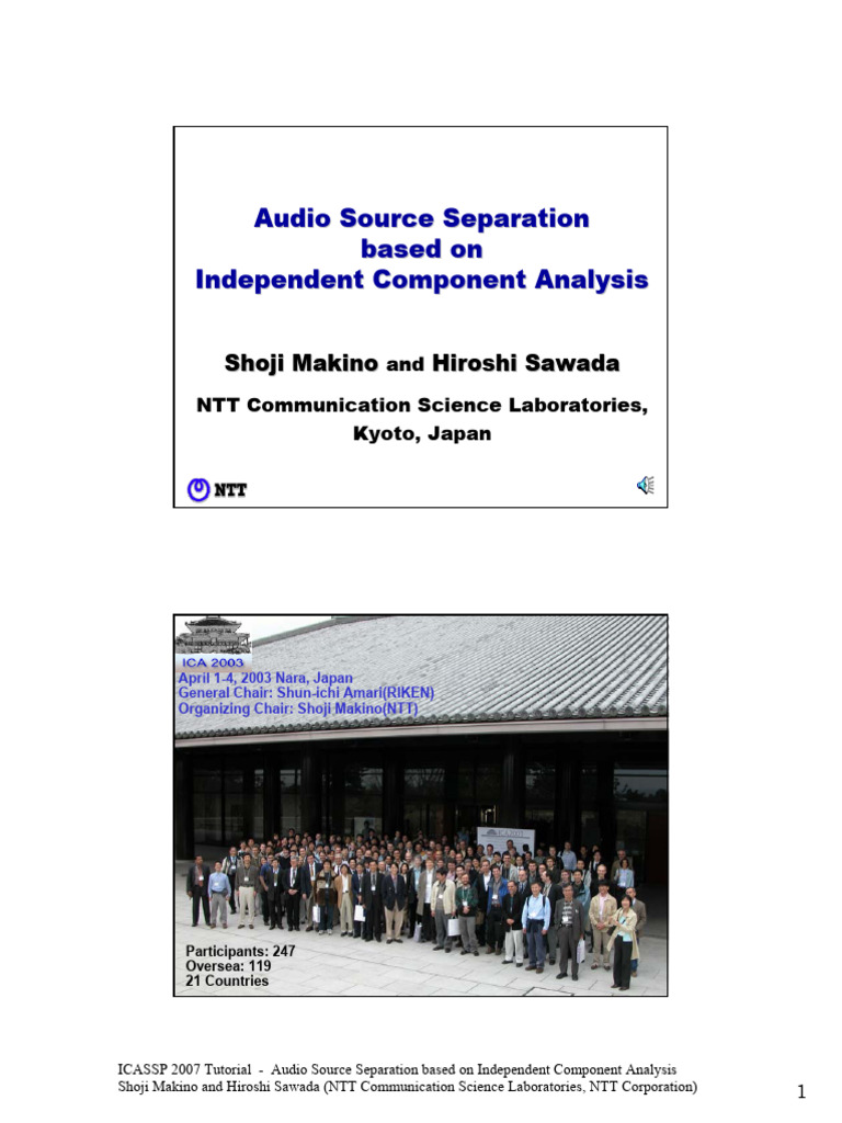 Audio Source Separation based on Independent Component Analysis - Makino Sawada 2007 | PDF ...