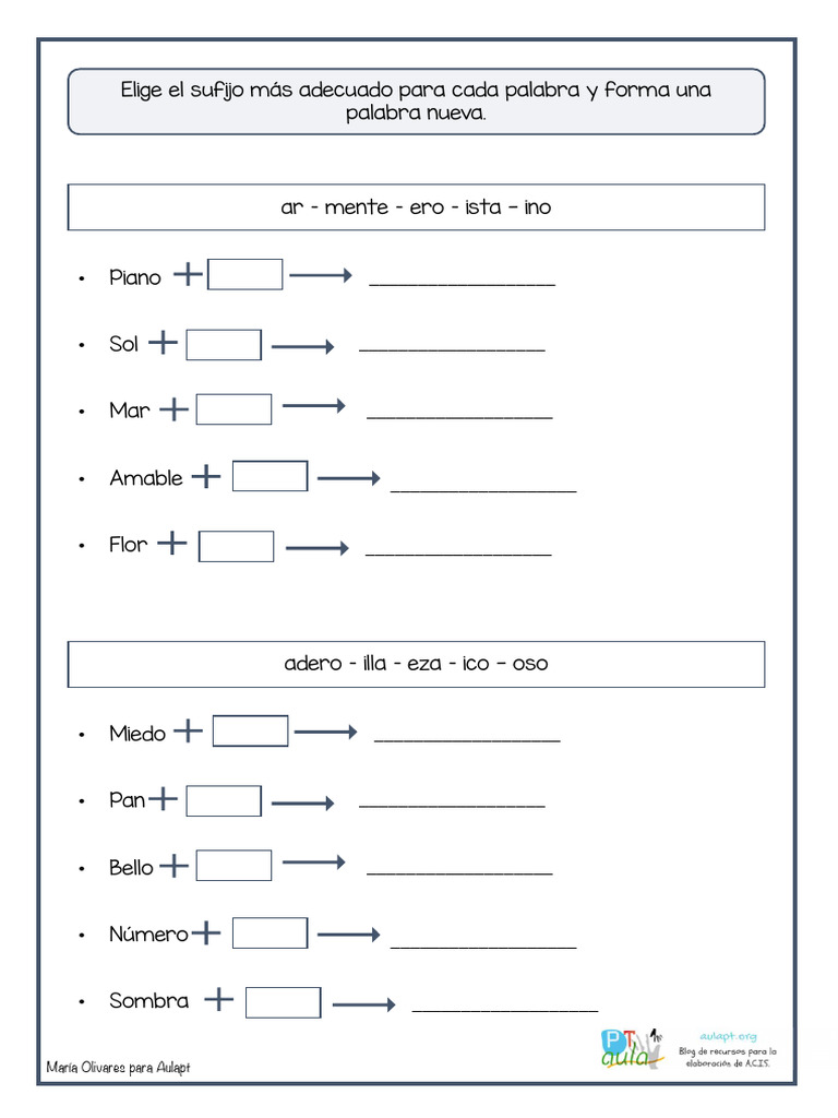 Palabras Con Sufijo | PDF