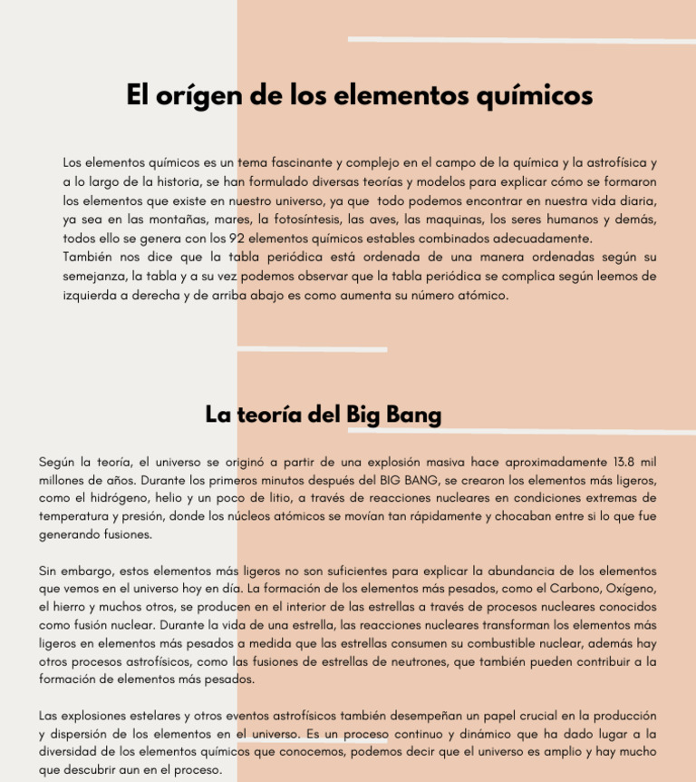 Foro formativo unidad - 02 - El orígen de los elementos químicos ...