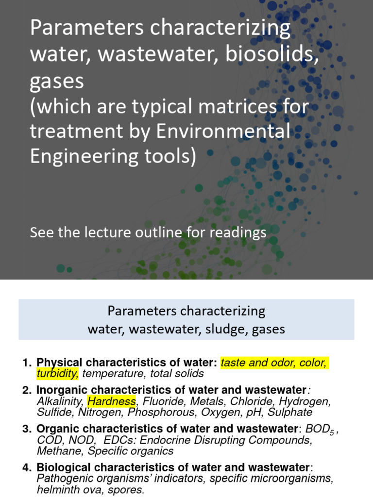 Water Quality Parameters Overview | PDF | Sewage Treatment | Water