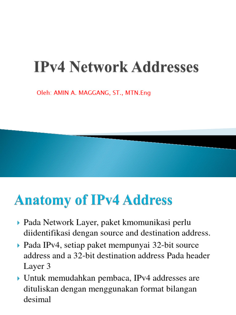 P01_IPv4 Network Addresses | PDF | Data Transmission | Computer Engineering